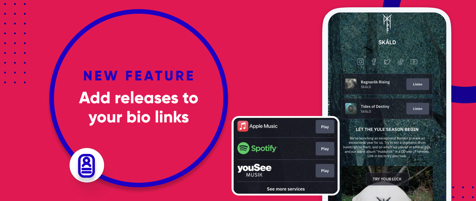 Introducing: Release link embed on bio links